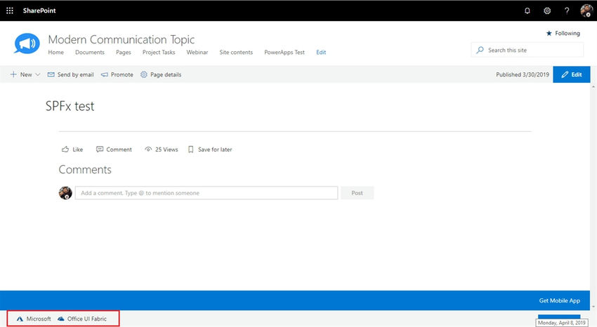 Using React Components In Spfx Extension Application Customizer